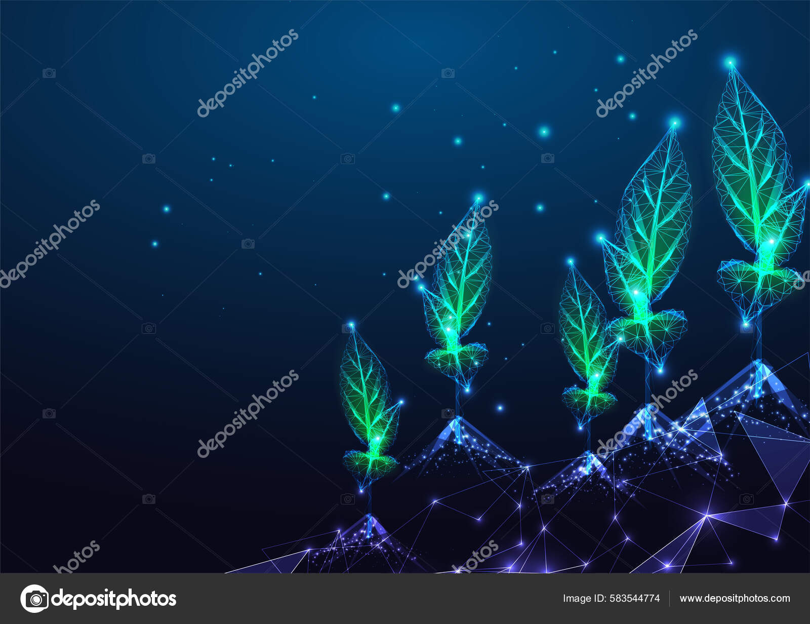 Concept Agrotechnology Smart Sustainable Farming Sprouts Seedlings ...