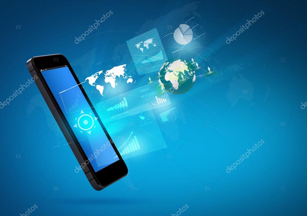 Technologie de communication moderne téléphone portable image libre de ...