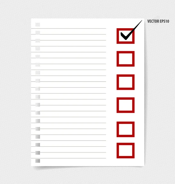 A checklist with black marker and red checked boxes. Concept vec Stock ...