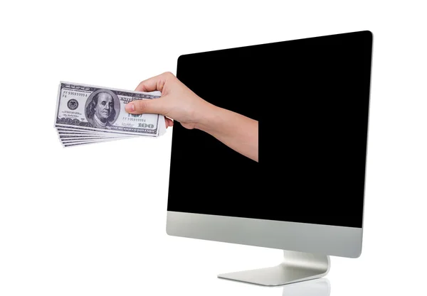 Getting money from monitor Stock Photo by ©galdzer 5198382