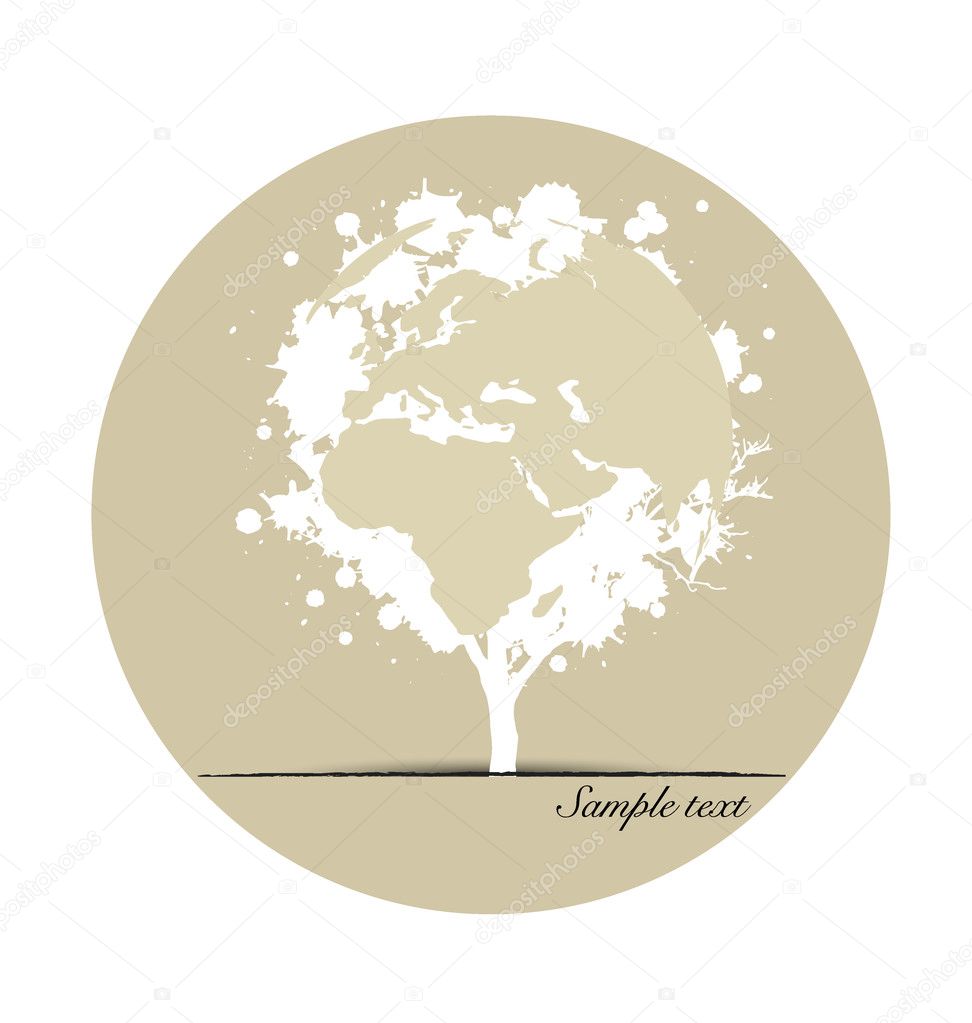 Tree shaped world map. Vector illustration. Stock Vector by ...