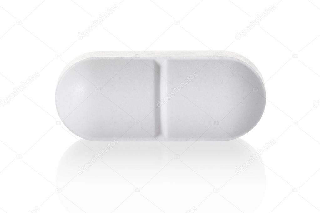 Medical pill tablet on white Stock Photo by ©AndreaA. 21130511