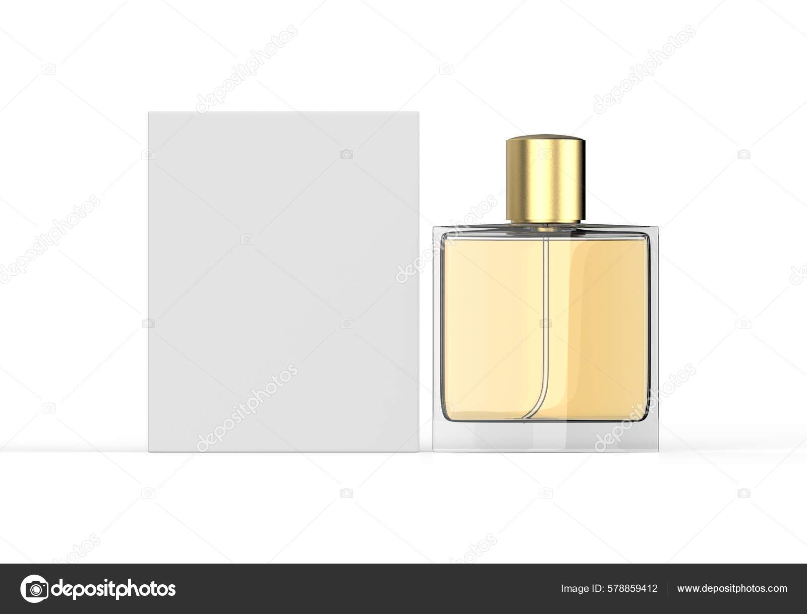 Perfume Glass Bottle Packaging Box Branding Mockup Blank Transparent ...