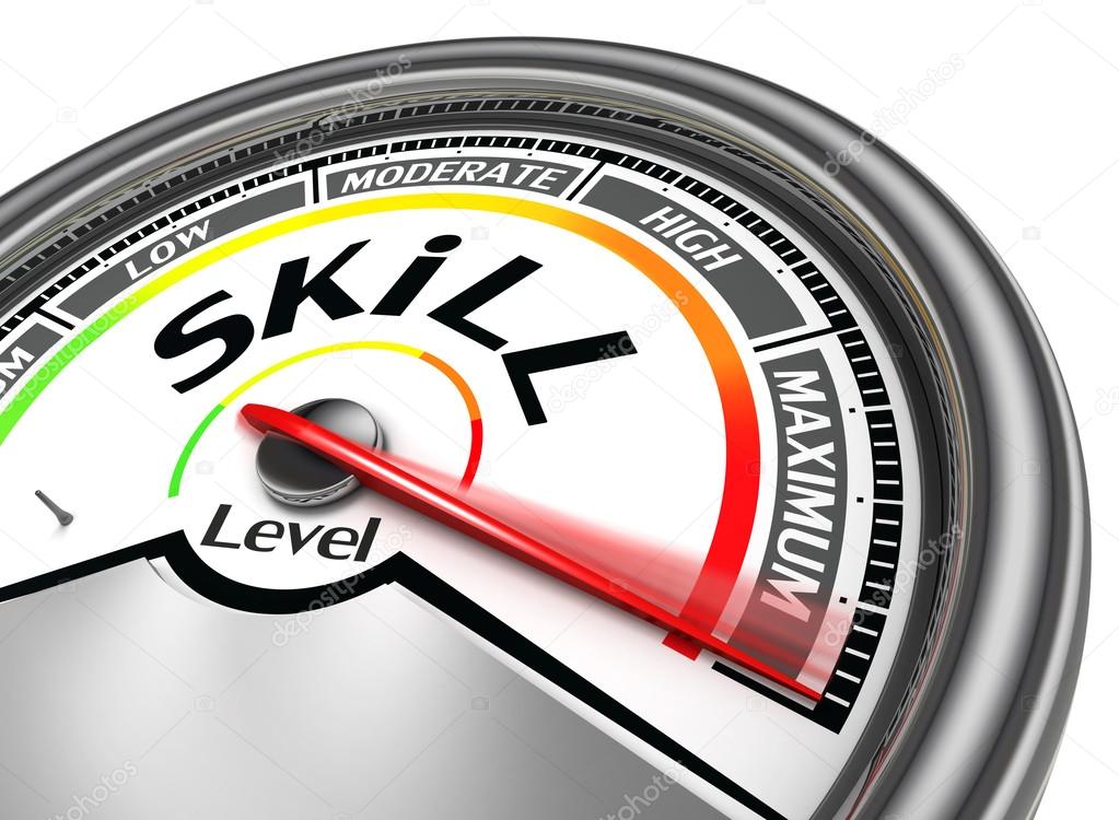 Skill level conceptual meter ⬇ Stock Photo, Image by © donscarpo #25577351