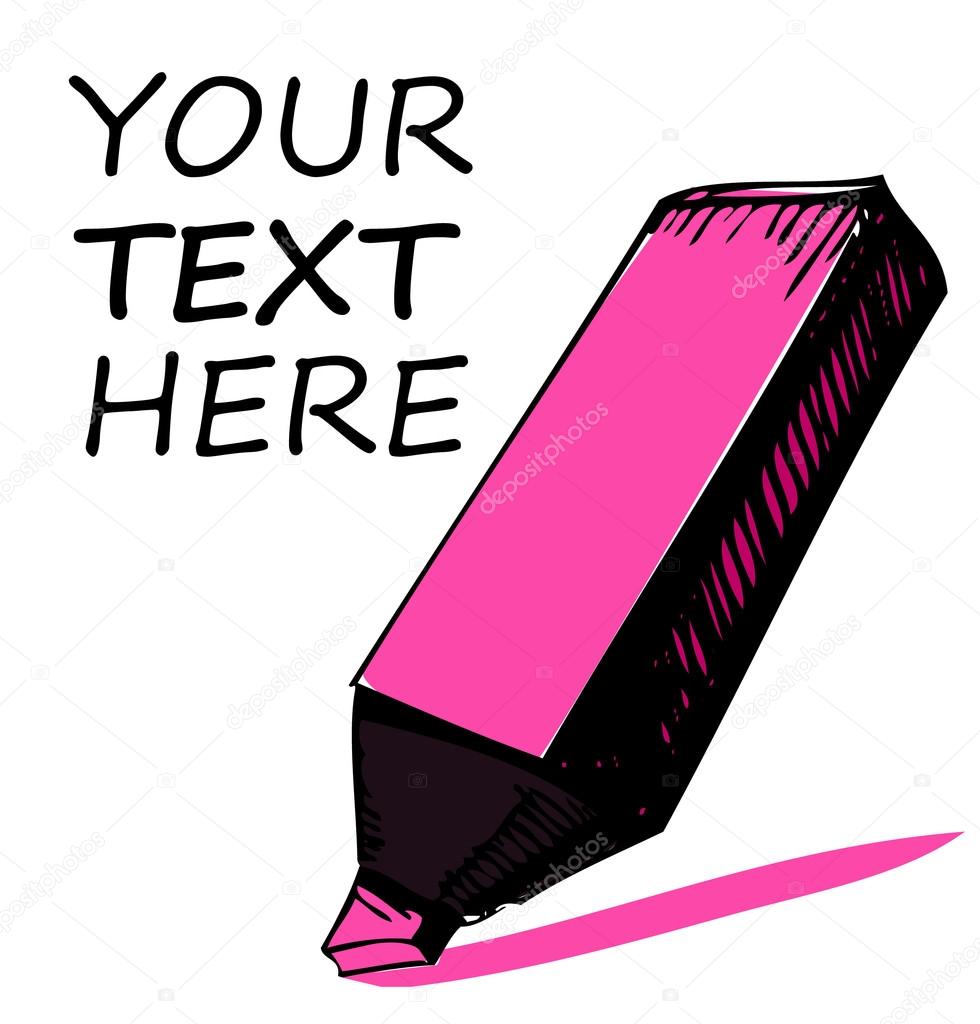 Highlighter with sample text isolated on white background Stock Vector ...