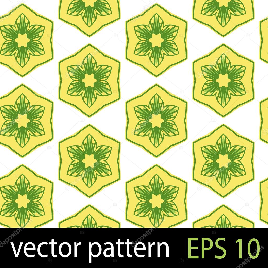 Yellow and green geometric figures seamless pattern scrapbook paper set ...