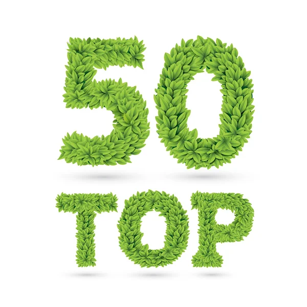 Best text of green leaves Stock Vector Image by ©Chuhail #24881665