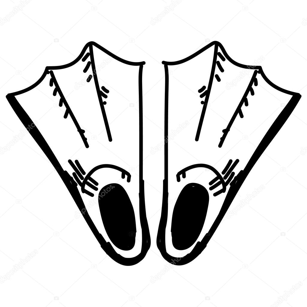 Swim fins sketch vector illustration — Stock Vector © Chuhail #27692523 Swim fins sketch vector illustration — Stock Vector © Chuhail #27692523