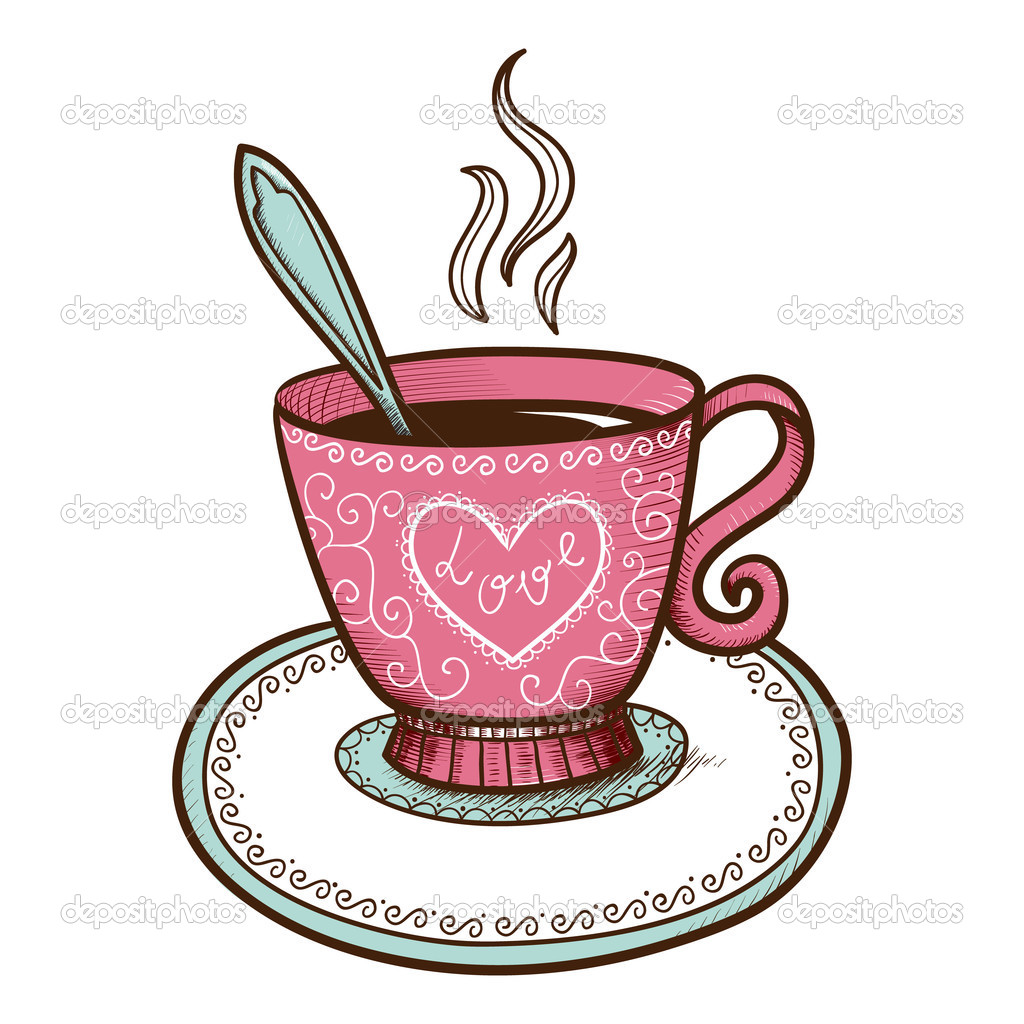Steaming Tea Cup Drawing