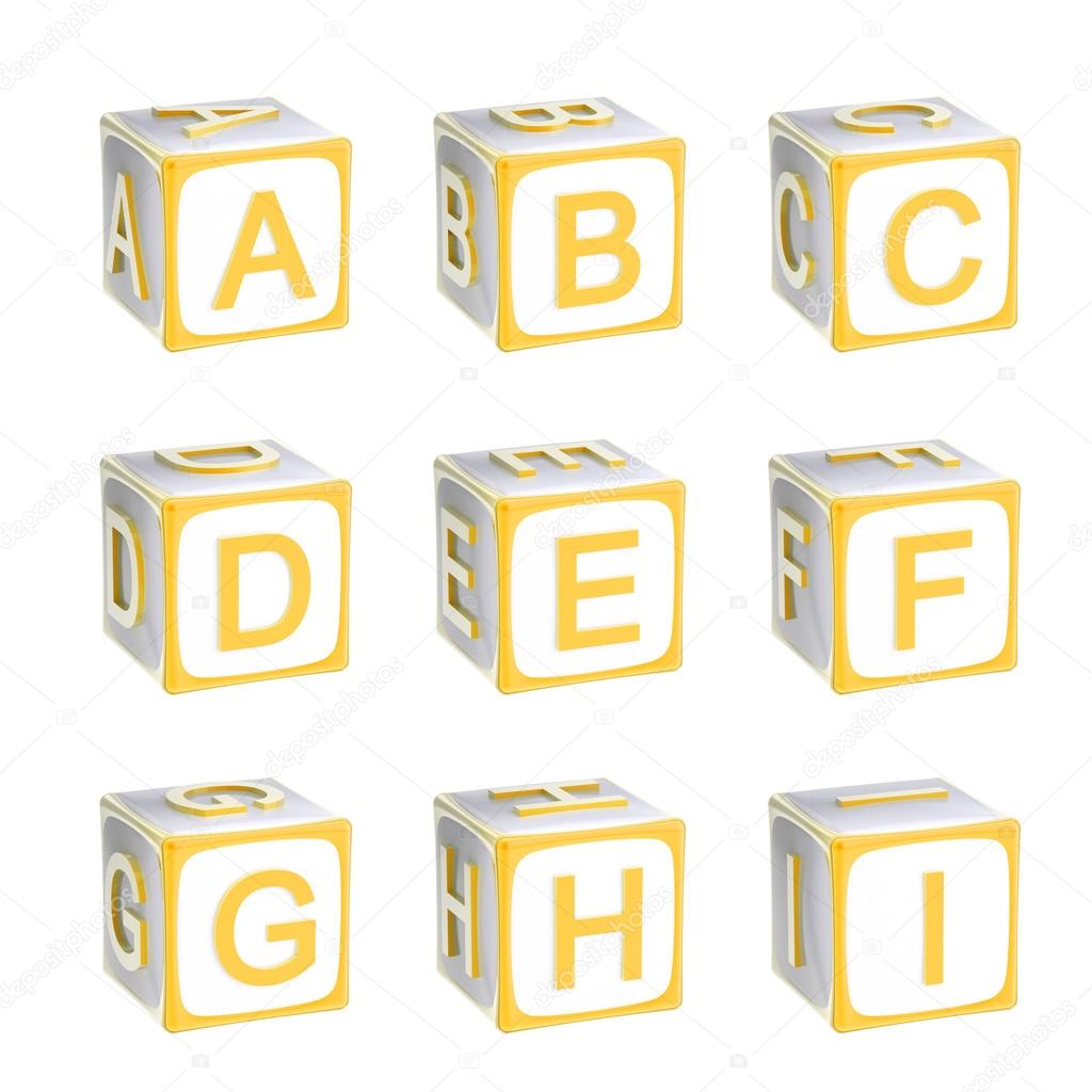 ABC: alphabet made of children playing cubes — Stock Photo © nbvf89 ...