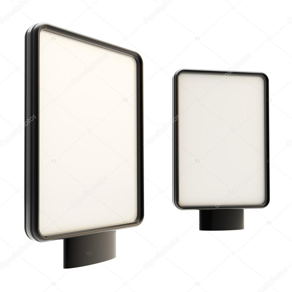 Outdoor showcase copyspace billboard, vertical, isolated Stock Photo by ...