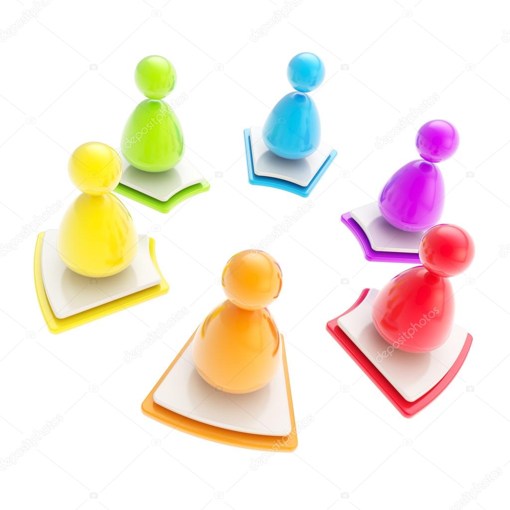 Multi user network connection emblem icon isolated — Stock Photo ...