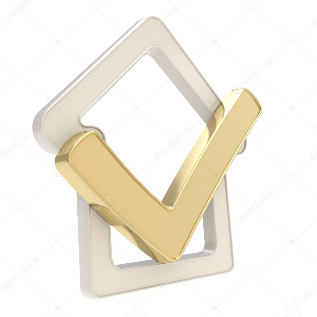 Checked house emblem with yes tick icon inside — Stock Photo © nbvf89 ...