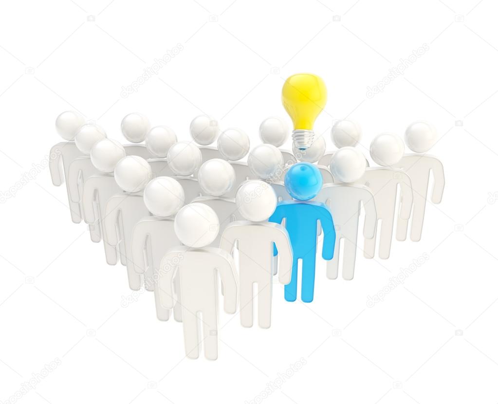 Symbolic human figures crowd with one idea, isolated — Stock Photo ...