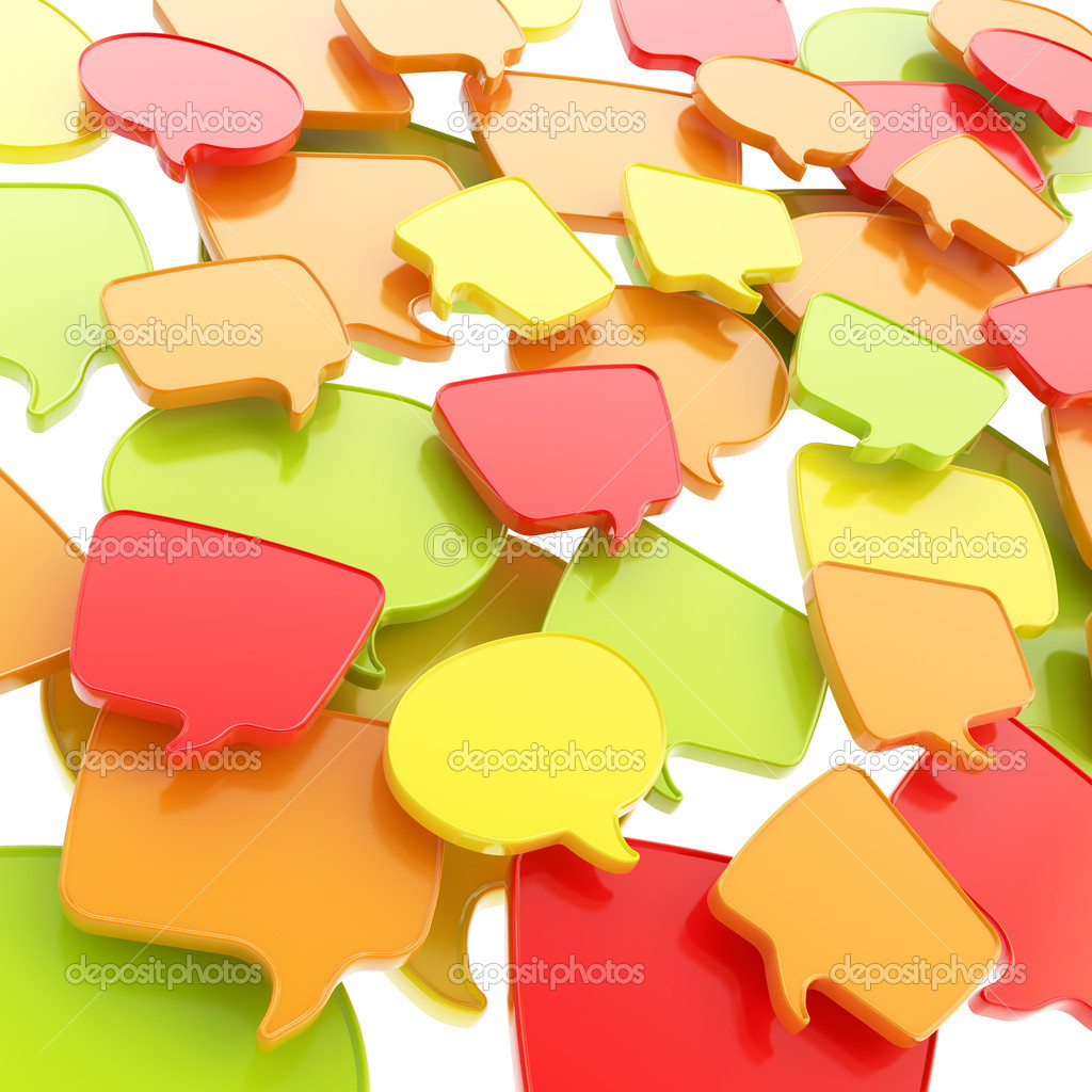 Group of speech text bubbles as abstract background Stock Photo by ...