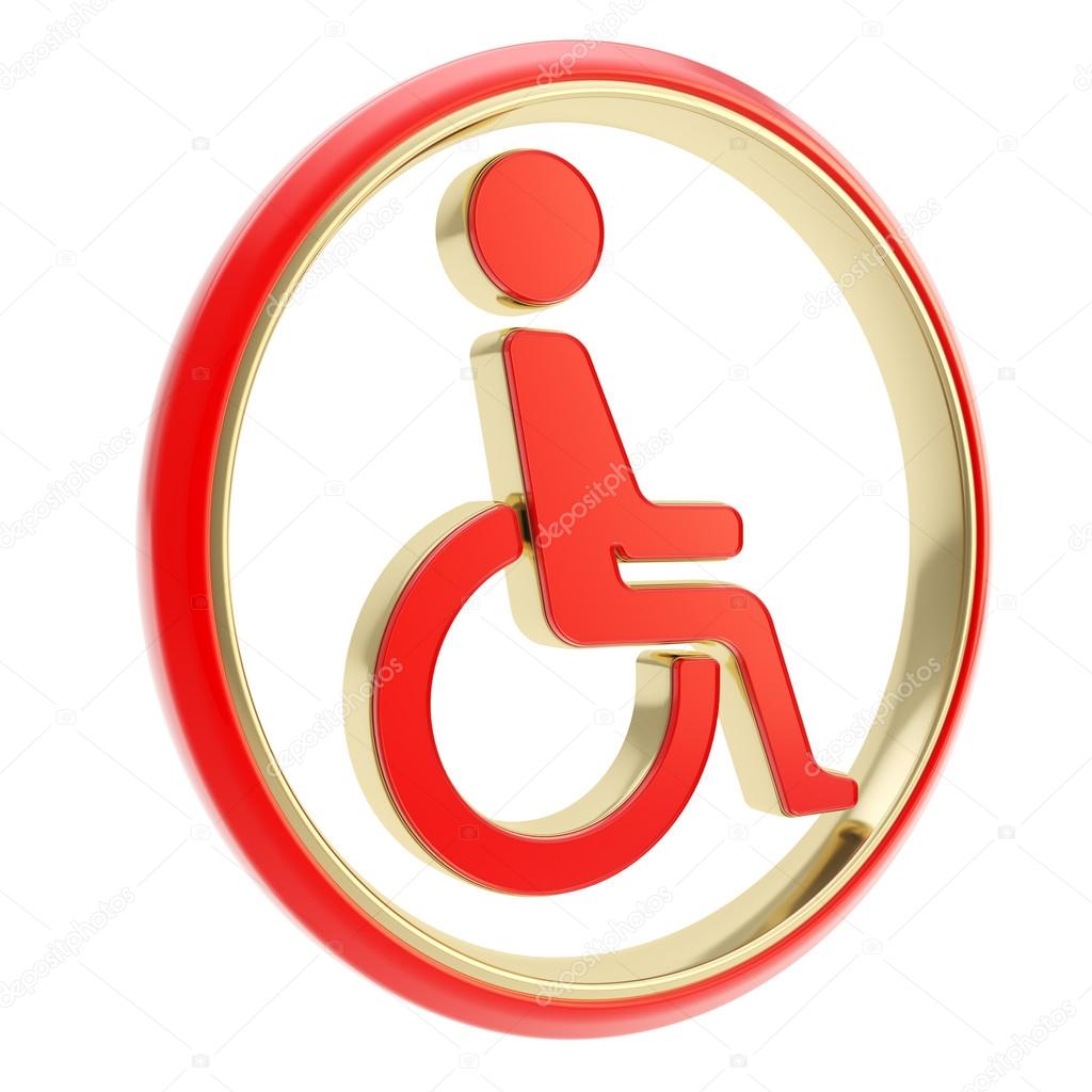Disabled handicapped person icon emblem isolated — Stock Photo © nbvf89 ...