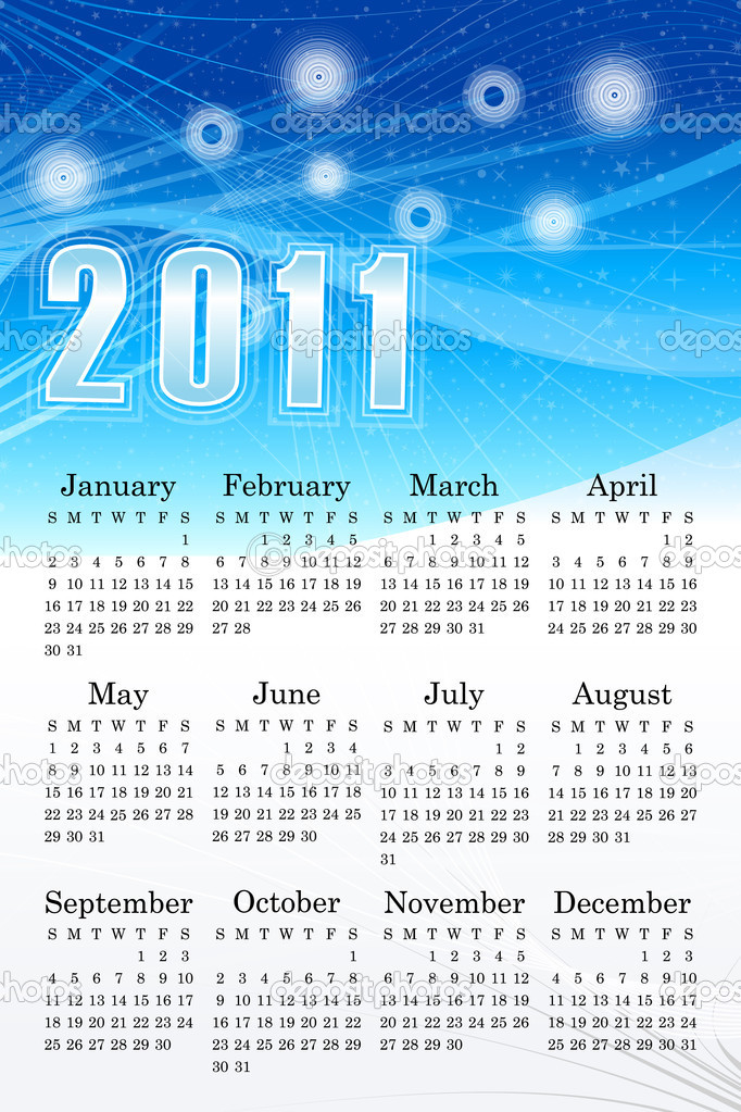 Abstract blue background calendar Stock Vector by ©rioillustrator 18154303