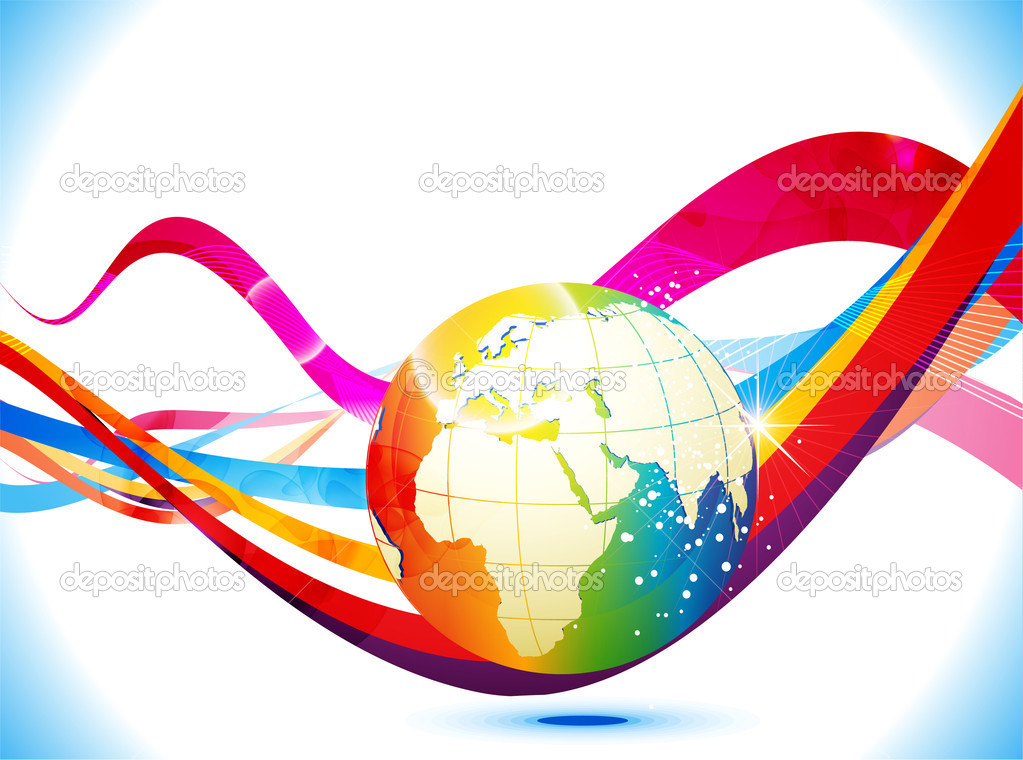 Abstract colorful background with globe Stock Vector Image by ...