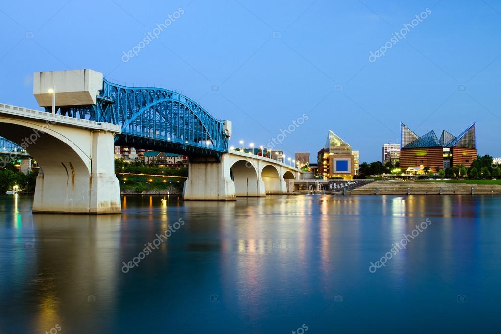 Downtown Chattanooga, Tennessee at night Stock Photo by ©RobHainer 26082337