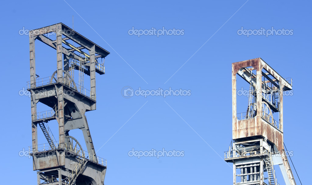 Head frame of mine shafts Stock Photo by ©njaj 23291812