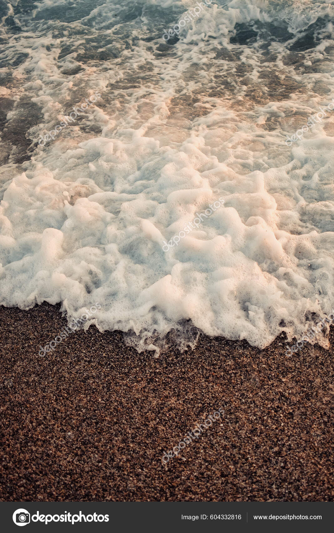 Dark Sand Foamy Wave Background Natural Seaside Texture Stock Photo by ...