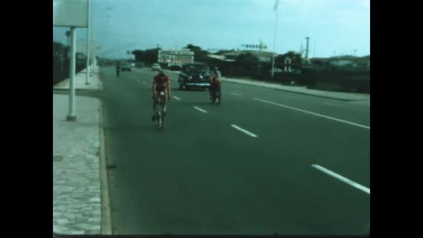 Isola D'elba Italy August 1966 Street Traffic Cyclists Scene 60S Stock ...