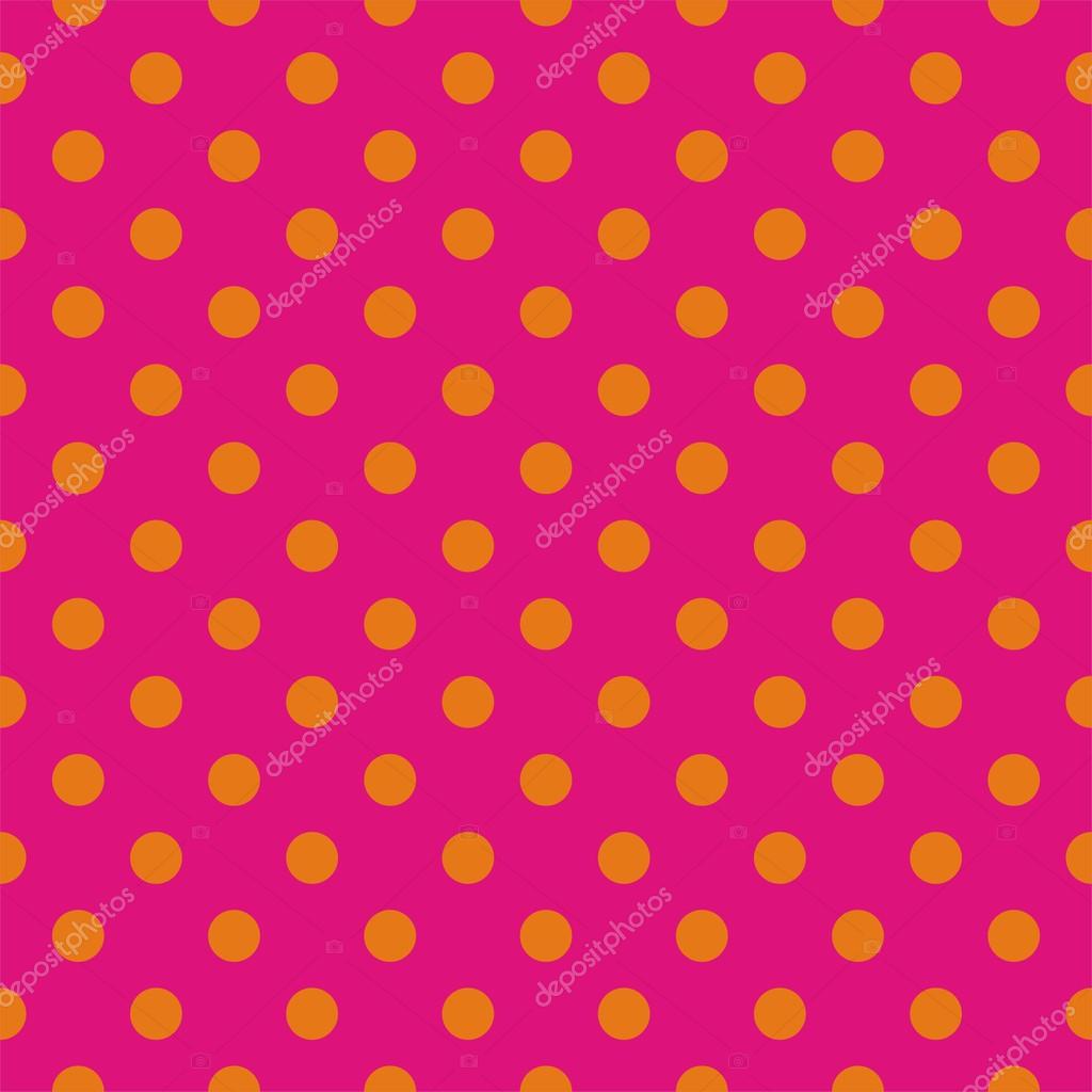 Orange dots, neon pink background pop art seamless vector pattern Stock ...