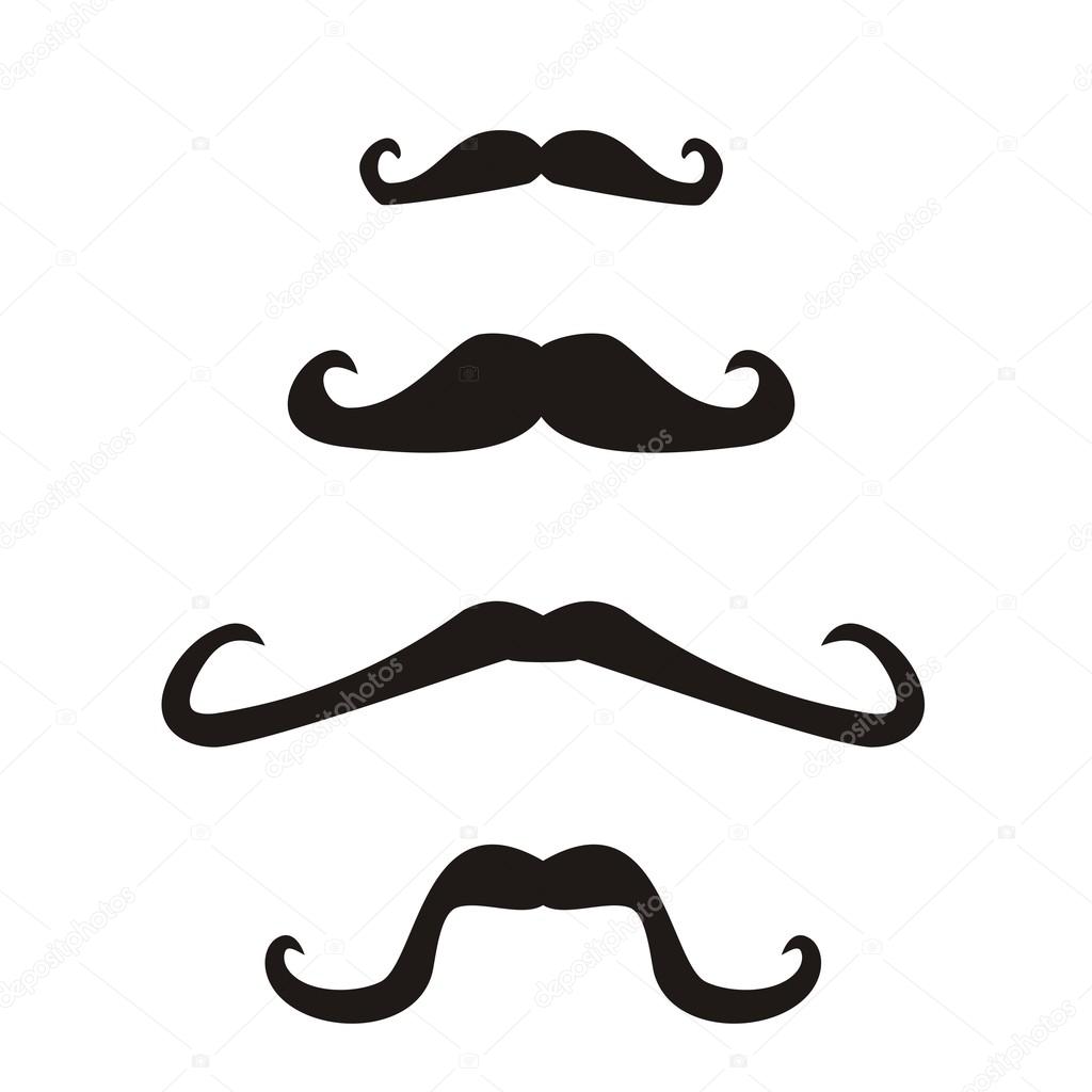 Set of vector mustaches curly vintage retro gentleman mustaches ...