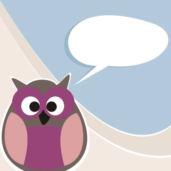 Funny talking owl sitting on the tree - vector illustration Stock ...