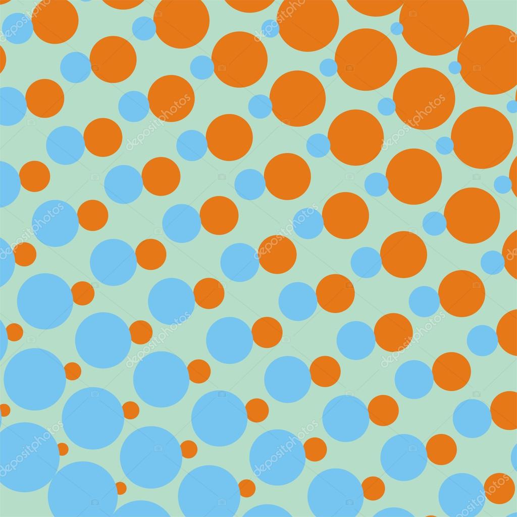 Orange And Blue Background Polka Dots