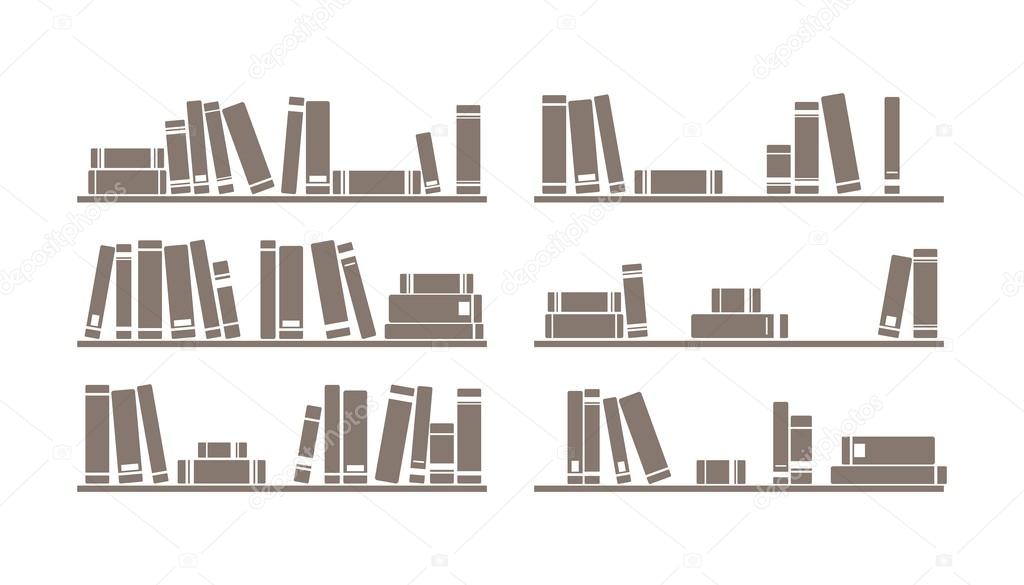 Books on shelf vector illustration isolated on white background Stock ...