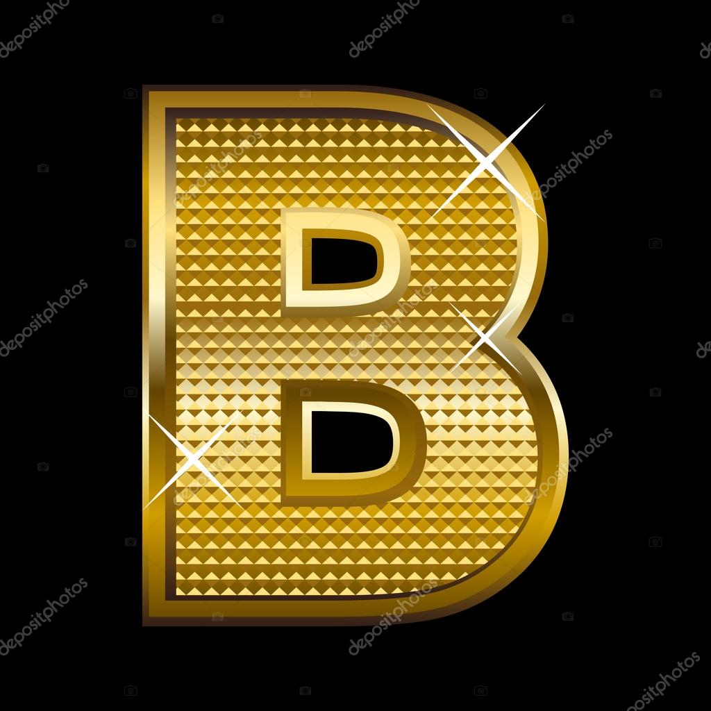 Golden font type letter B Stock Vector Image by ©rudall30 #15595913
