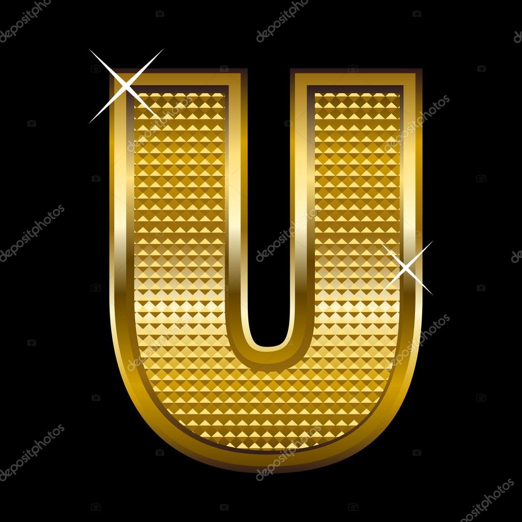 Tipo de fuente Golden letra U Vector de stock por ©rudall30 15596217