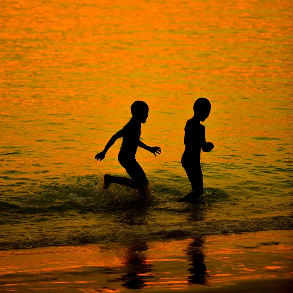 Kids playing sunset Stock Photos, Royalty Free Kids playing sunset ...
