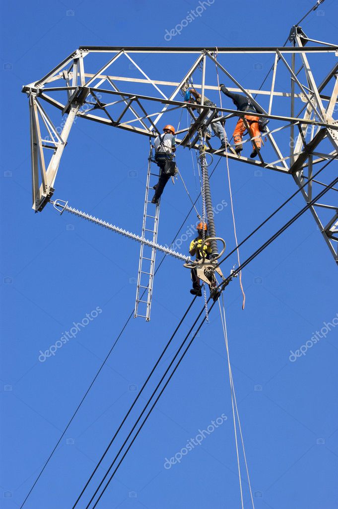 Maintenance of a power line Stock Photo by ©Fotografiche 46467795