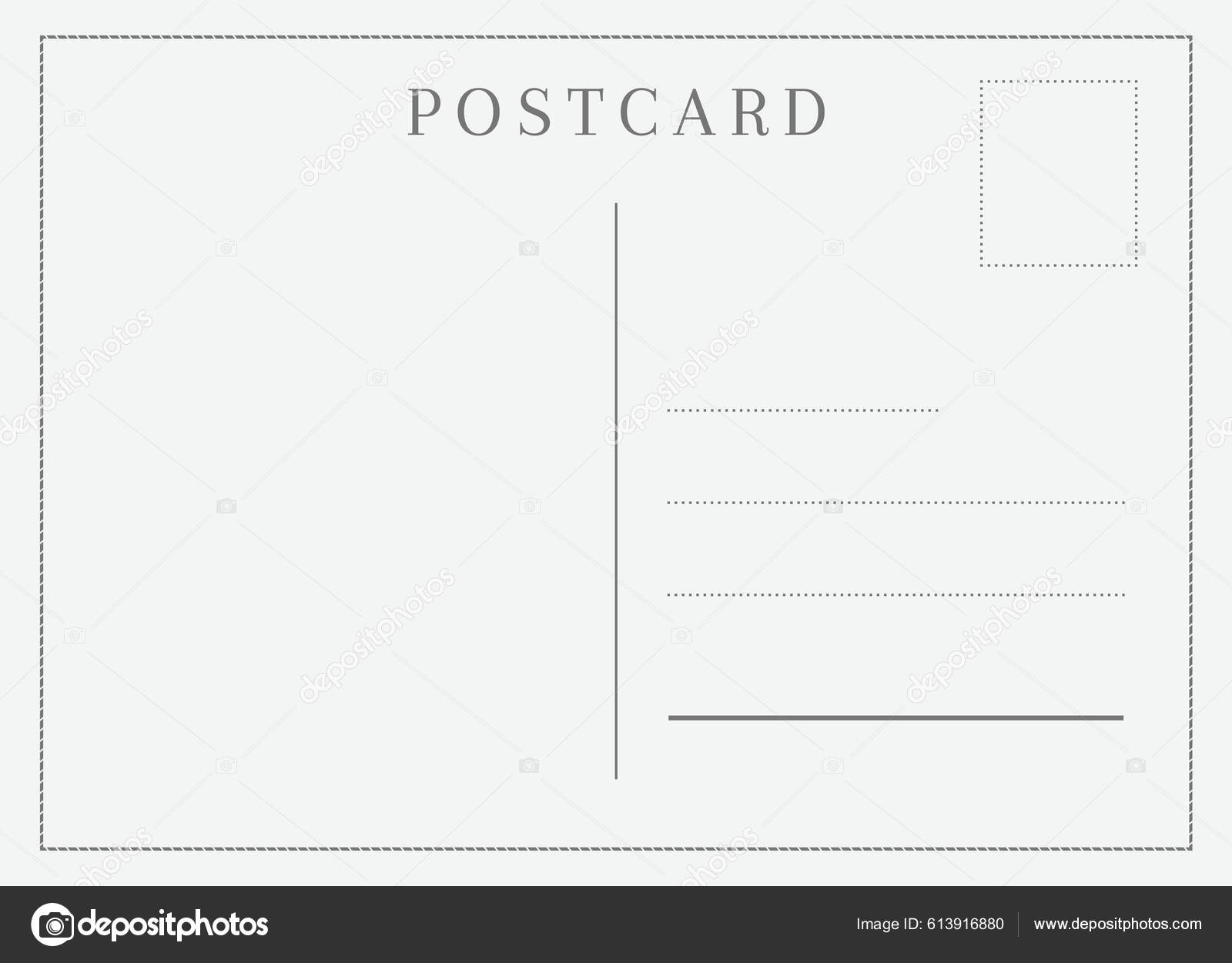 Postcard Background Template Postal Card Back Design Stock Vector by ...