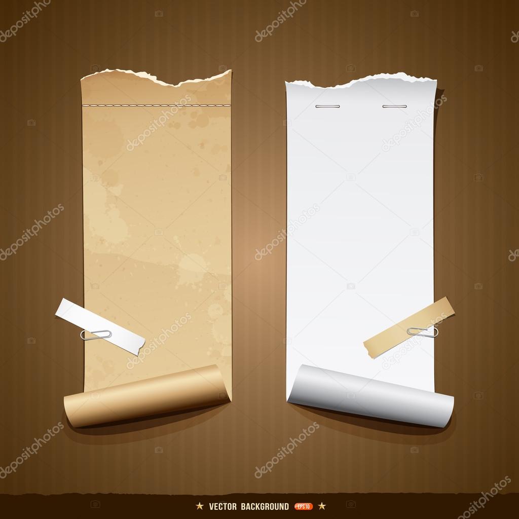 Vintage rollo de papel rasgado 2023