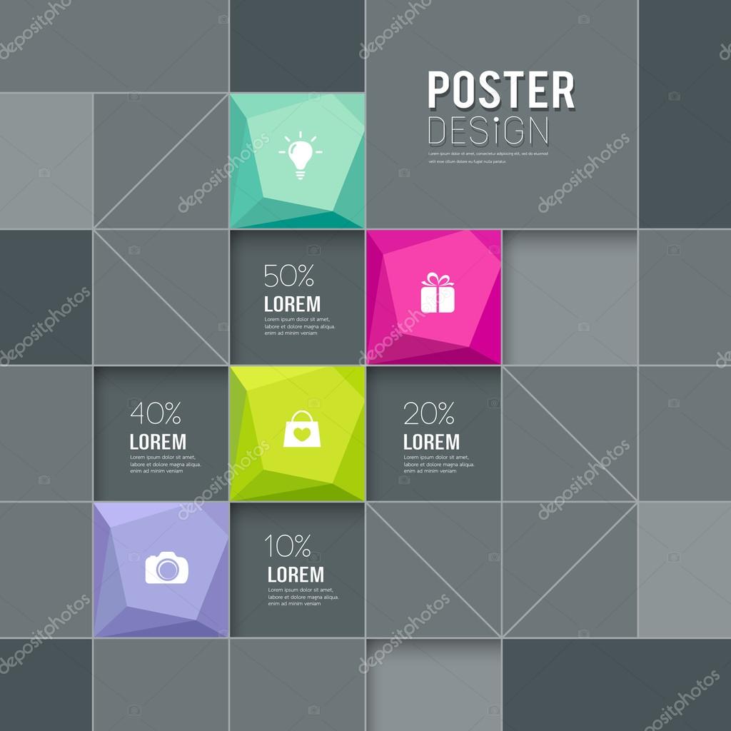 Modern posters squares template for business design Stock Vector Image ...