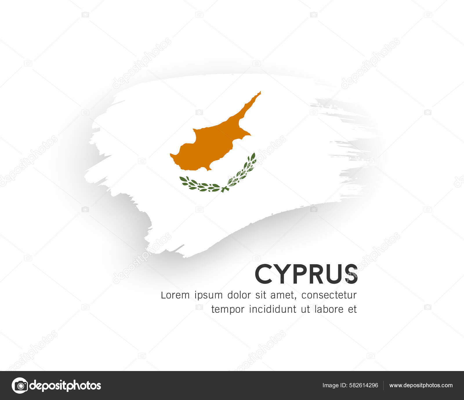 Flag Cyprus Brush Stroke Design Isolated White Background Eps10 Vector ...