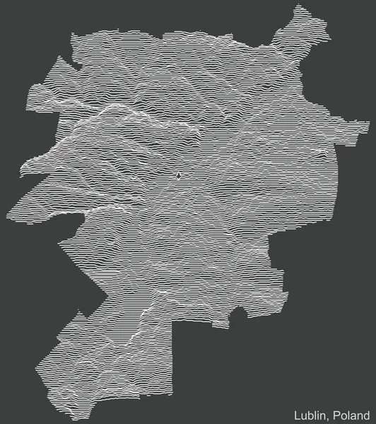 Topographic Negative Relief Map City Aachen Germany White Contour Lines ...