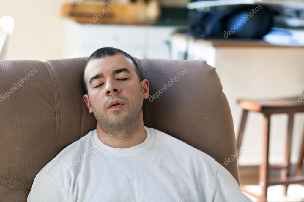 Lazy Man Sleeping on the Sofa — Stock Photo © ArenaCreative #47085903