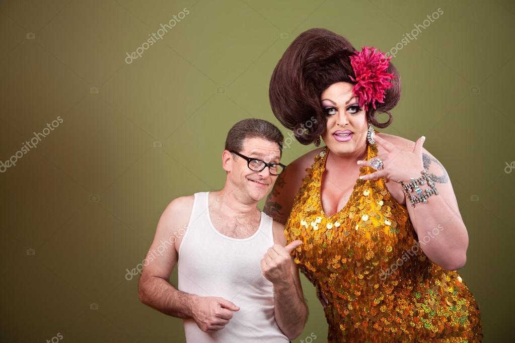 Drag queen and male friend — Stock Photo © creatista #40724793