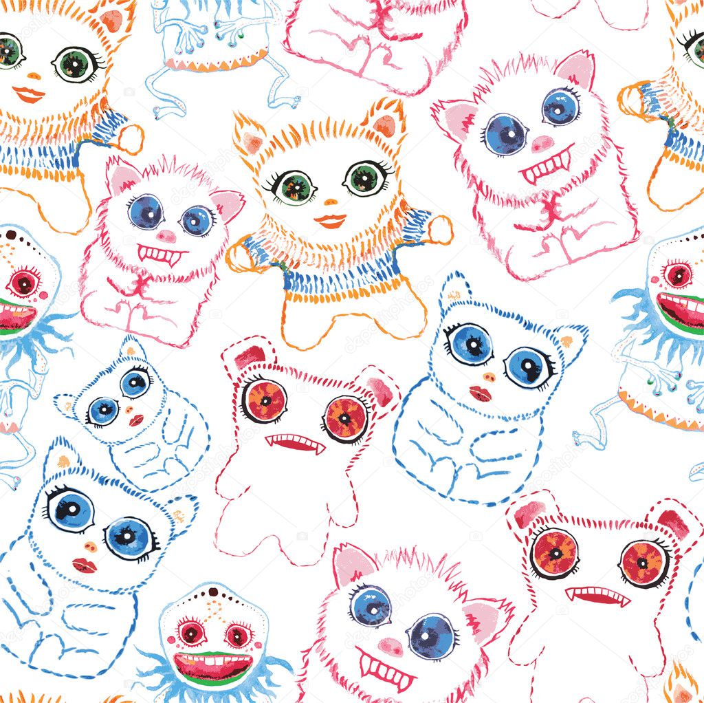 Cool cute creatures. Stock Vector Image by ©comotom0 #25746323