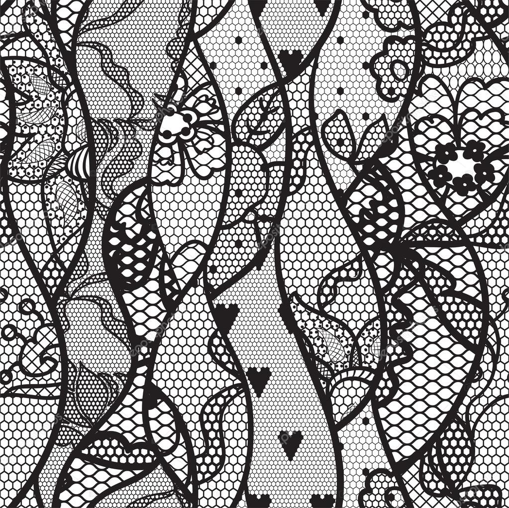 Black Lace Vector Fabric Seamless Pattern Stock Vector Image By ©comotom0 26034321