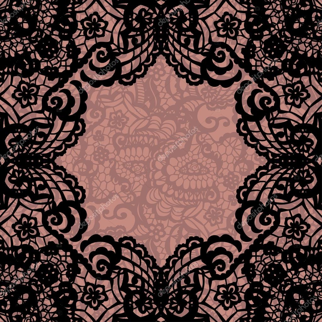 Vector black lace on texture, template. Stock Vector Image by ©comotom0 ...