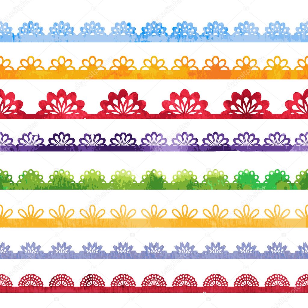 Seamless vector trims with watercolor texture Stock Vector by ©comotom0 ...