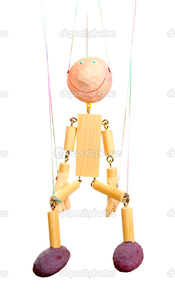 Wooden puppet isolated on white Stock Photo by ©belchonock 13648959