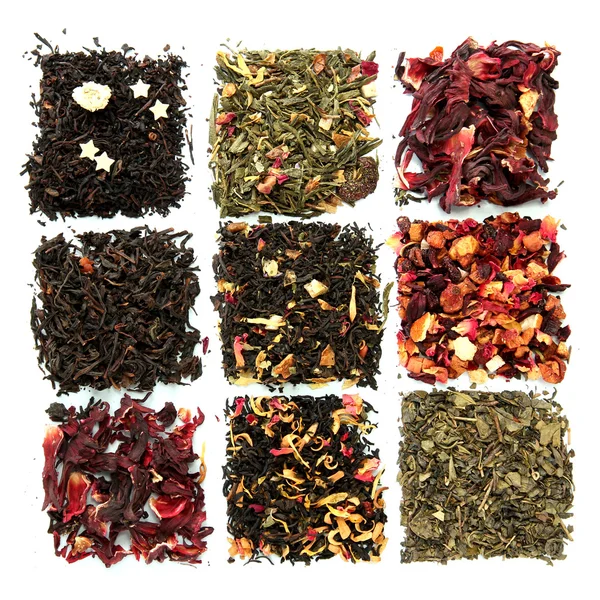 Assortment of dry tea, isolated on white — Stock Photo © belchonock ...