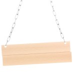 Wooden sign board with holding chain isolate on white background Stock ...