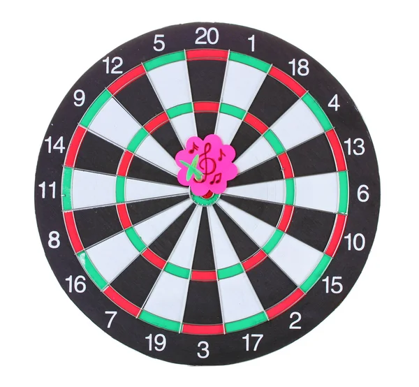 Darts with stickers depicting the life values on colorful background ...